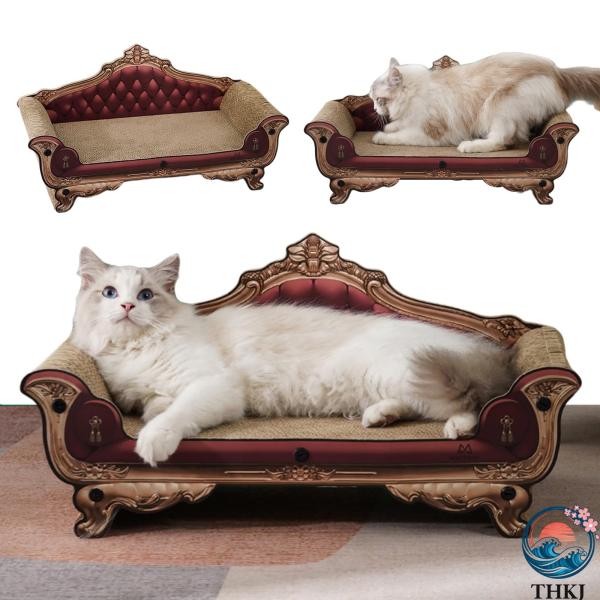 ? 【大きいサイズ、高品質の素材】 大型猫の爪とぎベッド、太った猫ちゃんも安心。 素材: 高密度段ボール紙，層が緊密に厚くなる。引っかき傷や摩耗に強く 硬め、切りくずを落としにくい。? 【多機能：爪とぎ、遊び、休息】1台3役の多機能猫爪ペン...