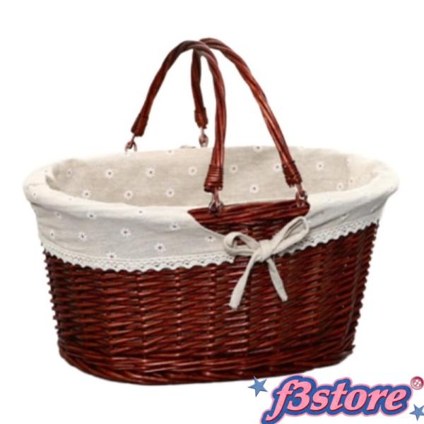 【多用途】ピクニック、キャンプ、ハイキング、ビーチ、バーベキュー、リビングの収納など幅広い用途に対応。英国風のクラシックデザインがおしゃれなインテリアにも馴染み、家の装飾やギフトにも最適です。【素材】天然の籐を使用した手編みバスケットで、環...