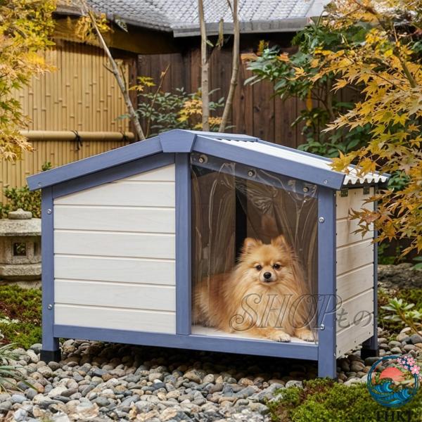 ? 【優れた防水性と耐久性：愛犬を雨風からしっかりガード】犬小屋はPVC素材で作られた屋根は、従来のアスファルトルーフィングと比べて、高い防水性と耐久性を実現します。雨の日も内部が濡れる心配がなく、愛犬に快適でドライな休息空間を提供します。...