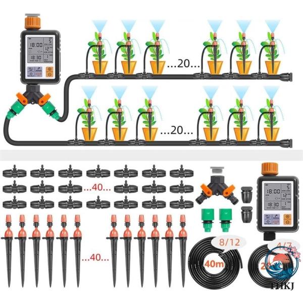 【自動噴霧加湿器】蛇口に散水セットを接続して、簡単に鉢花や植木の水やり・噴霧ができます。設定された時間で自動水やりができるので、旅行や出張、忙しい時も安心です。 【水やり時間と間隔を設定】水やりの使用時間は0〜300分に設定できます。出水間...