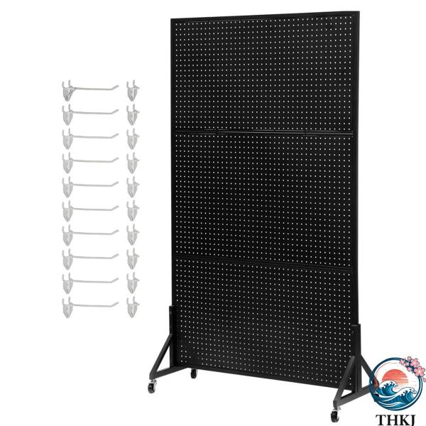 色:?ブラック ホワイトサイズ:?50x160cm素材:?steel梱包サイズ:?125 x 55 x 5 cm; 5 kg梱包重量:?5000 グラム電池使用:?いいえ? 【高品質素材】：この有孔ボードは、厚みのある冷間圧延鋼を使用し、一...