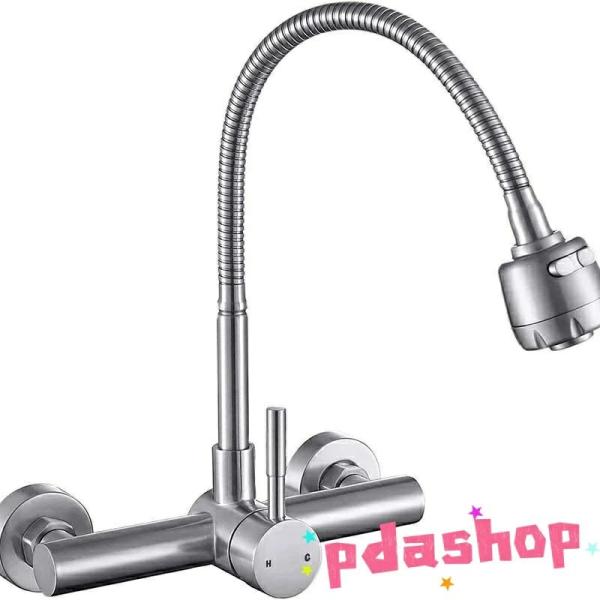 混合栓 304ステンレス 水栓 キッチン水栓 混合水栓 壁付き水栓 蛇口 洗面水栓 シングルレバー混合水栓 シャワー付き蛇口 節水 360度自由回転