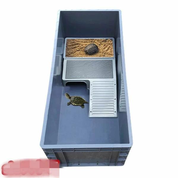 タートルタンク 亀 水槽 大型 プラスチック カメ用水槽 飼育ケース ケージ ボックス 大きい ボックス カメ槽 排水孔 ペット用品 爬虫類 両生類 飼