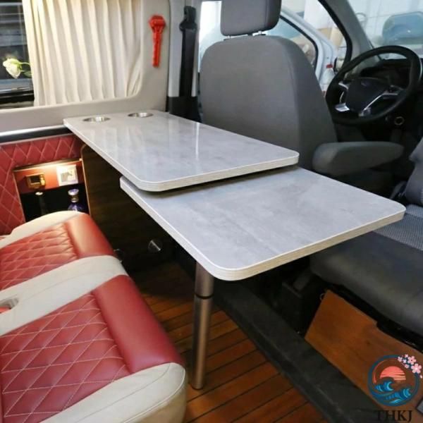 ? デュアルデスクトップ：大きなテーブル：80x40cm、小さなテーブル：40x40cm、テーブル脚の高さ75cm、レールの長さ96cm。 キャラバン RV ウォール折りたたみテーブルはトラックとクリップによって壁に固定されており、車両の外...