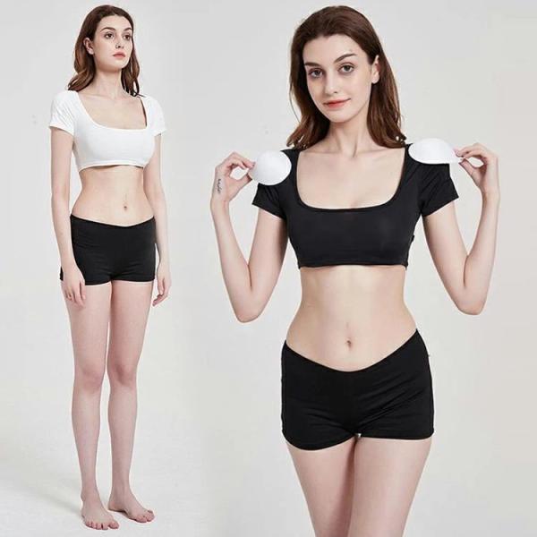 商品説明  商品内容  肩パッド付 インナーシャツ 補整下着 半袖 tシャツ スクエアネック レディース 女性用 肩パット付きインナー 無地  素材  ポリエステル  カラー  ホワイト ブラック  生産国  中国  サイズ  S バスト7...