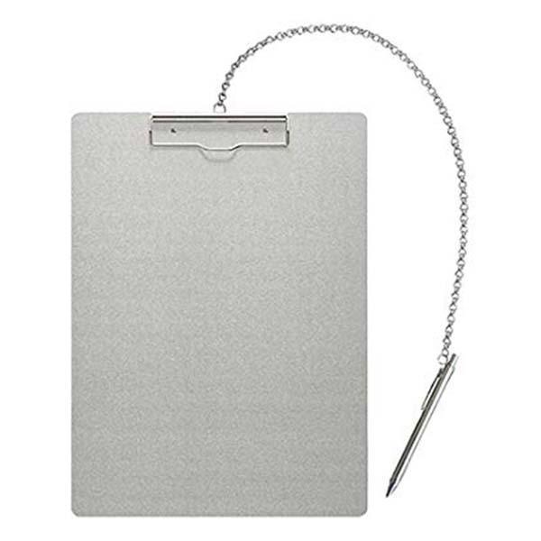 特徴・軽くて丈夫なアルミの用箋挟み。破損・劣化による異物混入を防ぐことができます。・材質はアルミ（板面）・とステンレス（紙押さえ・バネ部）を使用しています。　ステンレス製強化バネ使用。薄紙でも1枚でもシッカリと押さえます。・耐水性・耐光性・...