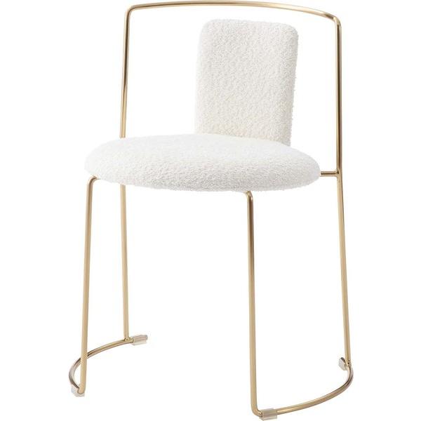 【サイズ(cm)】W53.5×D48×H71×SH48【スペック】スチール(メッキ加工 アンティークゴールド色) ポリエステル【組立】完成品【静的耐荷重】80kg【商品重量（kg）】5【原産地】中国