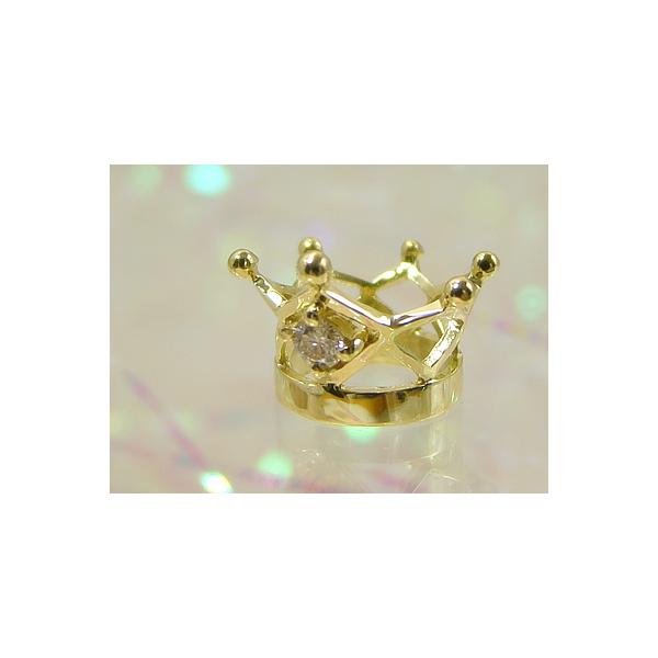 ちいさな王冠がかわいい男の子向きのベビーリング■誕生石：ダイヤモンド（04月の誕生石）■刻印できる文字数：18文字■刻印できる文字：英数字（大文字）「＆」「スペース」「：」「.」■リング：K18イエローゴールド/縦10mm×横9mm×高7m...