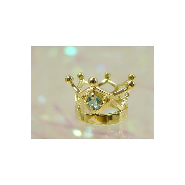 ちいさな王冠がかわいい男の子向きのベビーリング■誕生石：ブルートパーズ（11月の誕生石）■刻印できる文字数：18文字■刻印できる文字：英数字（大文字）「＆」「スペース」「：」「.」■リング：K18イエローゴールド/縦10mm×横9mm×高7...