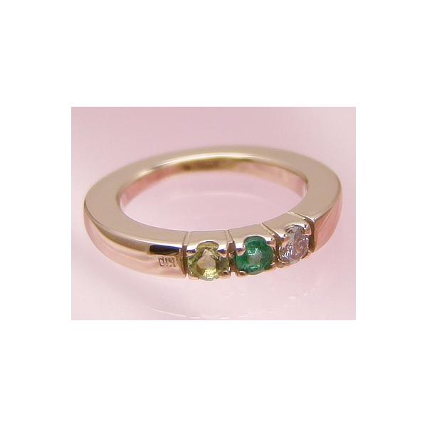 リングが立体的で厚みがあり、お好みの天然宝石が組合わせ自由なちょっと大きめのベビーリングです。■お好みの宝石を3個お選びいただけます。■刻印できる文字数：片面22文字×裏表合計44文字■刻印できる文字：英数字（大文字）「＆」「スペース」「：...