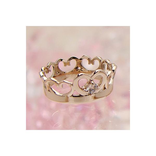 ハート型ティアラをモチーフにしたベビーリングです。当店販売の「ティアラベビーリング（別商品）」よりちょっと大きめです！■材質：K18PG（ピンクゴールド）■宝石：ムーンストーン（6月の誕生石/天然宝石）■サイズ：縦約6mm×横約13.5mm...