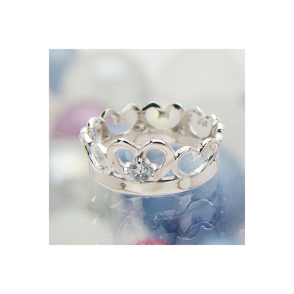 ハート型ティアラをモチーフにしたベビーリングです。当店販売の「ティアラベビーリング（別商品）」よりちょっと大きめです！■材質：プラチナ900■宝石：アクアマリン（3月の誕生石/天然宝石）■サイズ：縦約6mm×横約13.5mm×内側直径約11...