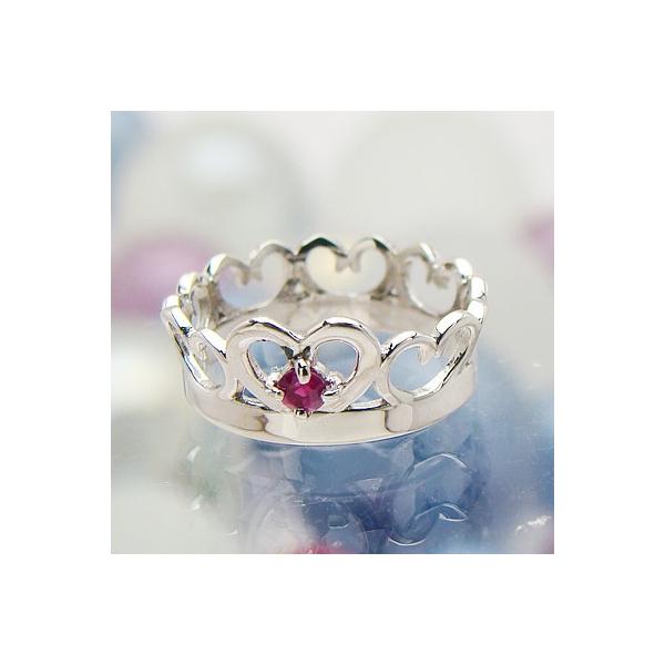 ハート型ティアラをモチーフにしたベビーリングです。当店販売の「ティアラベビーリング（別商品）」よりちょっと大きめです！■材質：プラチナ900■宝石：ルビー（7月の誕生石/天然宝石）■サイズ：縦約6mm×横約13.5mm×内側直径約11mm×...