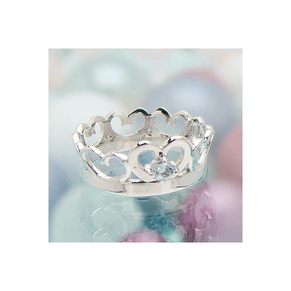 ハート型ティアラをモチーフにしたベビーリングです。当店販売の「ティアラベビーリング（別商品）」よりちょっと大きめです！■材質：K10WG（ホワイトゴールド）■宝石：アクアマリン（3月の誕生石/天然宝石）■サイズ：縦約6mm×横約13.5mm...