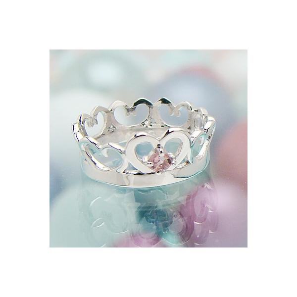 ハート型ティアラをモチーフにしたベビーリングです。当店販売の「ティアラベビーリング（別商品）」よりちょっと大きめです！■材質：K18WG（ホワイトゴールド）■宝石：ピンクトルマリン（10月の誕生石/天然宝石）■サイズ：縦約6mm×横約13....