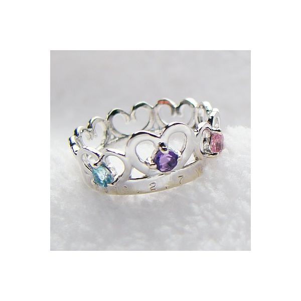 ハート型ティアラをモチーフにしたベビーリングです。当店販売の「ティアラベビーリング（別商品）」よりちょっと大きめです！■材質：K18WG（ホワイトゴールド）■宝石：お好みで3個選べます（同じ宝石3個も可能です）■サイズ：縦約6mm×横約13...