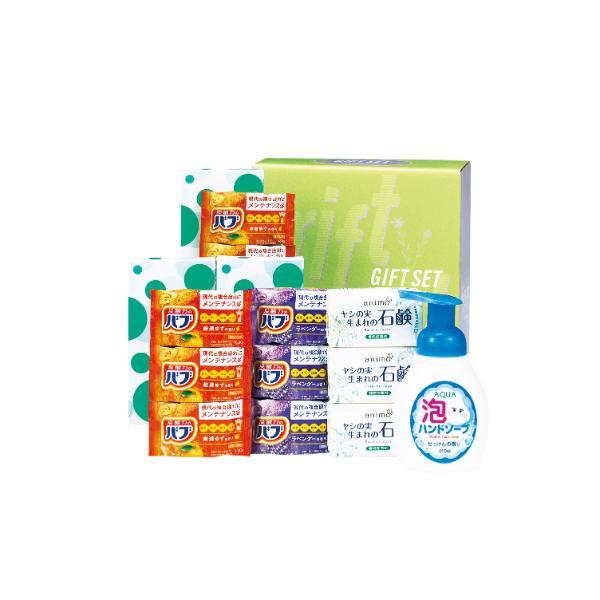 ●商品内容：アクア泡ハンドソープ250ml・animoヤシの実石鹸（80g×3P）・バブ（ゆずの香り×6・ラベンダーの香り×3）●商品サイズ：―●箱サイズ：箱202×190×67mm●材質：―●商品重量：1056g●生産国：JPN・CHN●...
