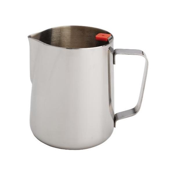 20オンスのサーモメータークリップピッチャーです。取付クリップ付きです。商品名：Thermometer Clip Pitcher 20oz.商品説明：温度計セット可能(温度計別売り）ピッチャー材質：ステンレス備考：温度計は別売り・600cc