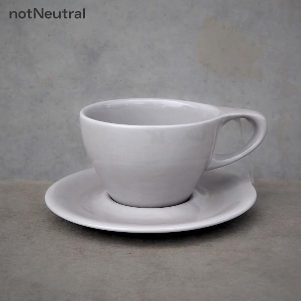 保温性と耐久性が高クオリティのラテカップ＆ソーサー。ライトグレー、240ml。商品名：nN LN Latte Cup &amp; Saucer 8oz Light Gray容量：8oz（約240ml）【カップ】高さ：6.7cm 幅：14.0...