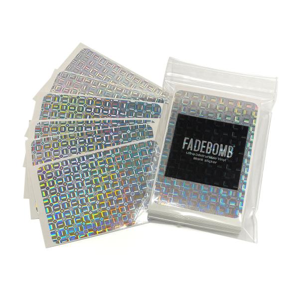 ◎こちらの商品は「メール便」「ネコポス」利用可能です。【ラベル50枚】FADEBOMB Grid hologram eggshell sticker /エッグシェルステッカー(90mmx60mm)・いったん貼ってしまうと剥がすのがとても難し...