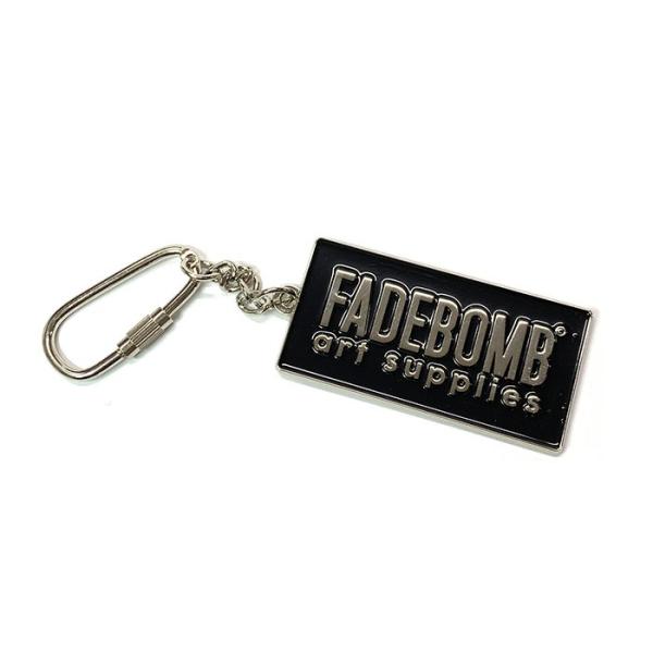 ◎こちらの商品は「メール便」「ネコポス」利用可能です。FADEBOMB Metal key chainLimited quantity! Black x SILVER Logo plate size: 55mm x 28mm