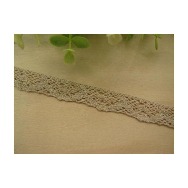 綿麻のナチュラルな風合いが可愛いトーションレース。幅約15mm。※入荷時期やロットにより多少異なる場合があります。1mあたりの価格です。麻55%、綿45%。※お使いのブラウザの設定により、多少色が異なって見える場合があります。※ご注文数、巻...