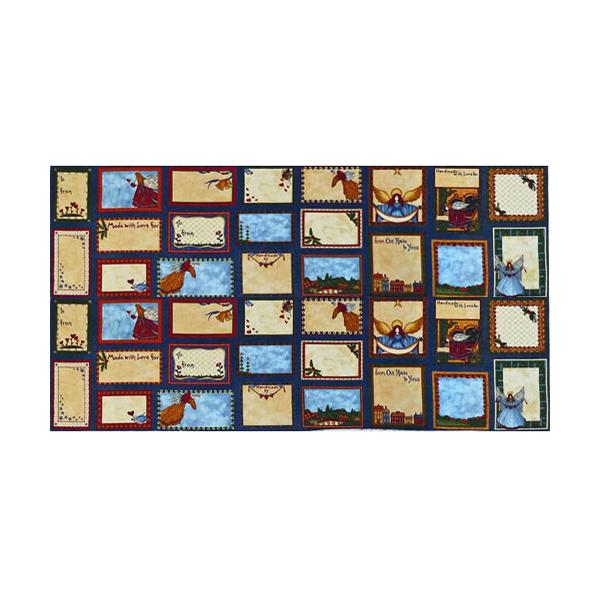 天使がモチーフのクリスマスラベルパネル。大きいもので約巾17cm×8.5cmほどのラベルを集めました。1セットの大きさは約巾110cm×60cmです。ラベルを切りぬいてオーナメントを作ってもも楽しいですね。エンジェルズウォッチングオーバーミ...