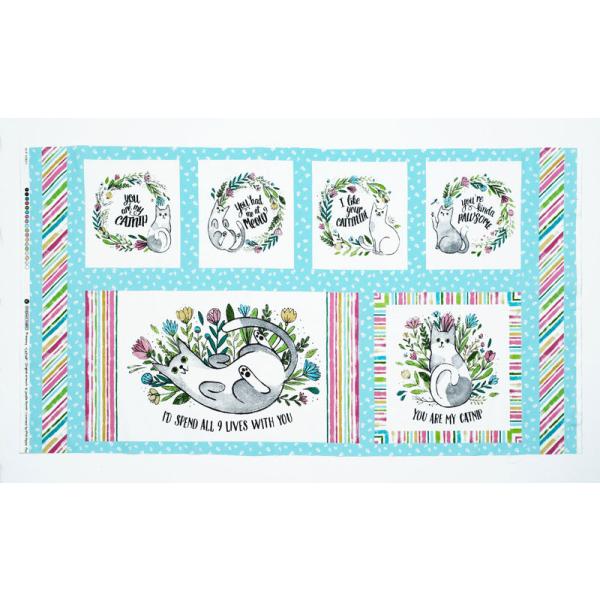 ネコとお花とネコからのメッセージがモチーフのパネル。メッセージは&amp;quot;I'D SPEND ALL 9 LIVES WITH YOU&amp;quot;、&amp;quot;YOU ARE MY CATNIP&amp;quot;...