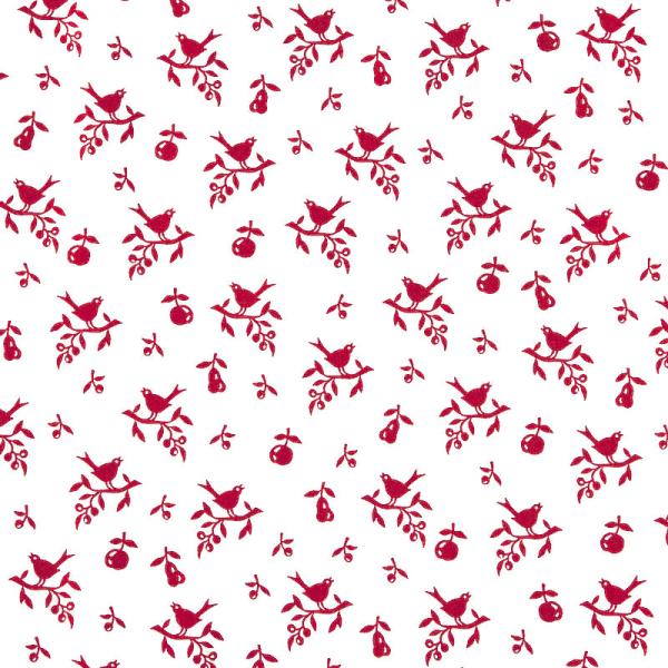 小枝に止まる小鳥と果実。赤で描いたシルエットが可愛いです。プレイング・ウィズ・シャドウズ#16472-3 &amp;middot; Playing With Shadows &amp;middot; design # 16472 &amp;...