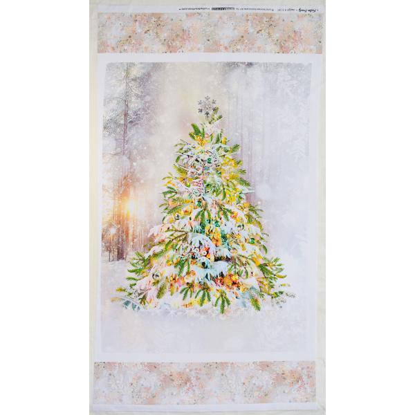 森の中で雪をかぶったクリスマス・ツリーのタペストリー。デジタル・プリントでしか出来ない繊細な絵柄です。このタペストリーを飾ってまるで雪の中に佇んでいる様な気分に浸ってください。フェスティブ・ビューティー&amp;middot;Festive...