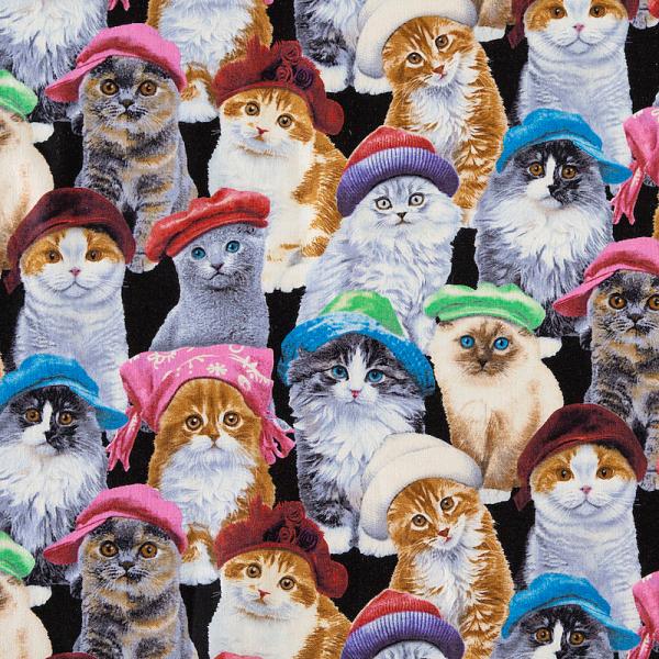 ニット帽やベースボール・キャップやハンチングなどのいろんな種類のカラフルな帽子を被ったネコ。ネコの魅力には逆らえません。アドラーブル&amp;middot;ペッツ&amp;middot;3805&amp;middot;ブラックADORABL...