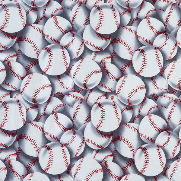 野球のボールが生地全体を埋め尽くしています。野球・ベースボールが好きであれば、購入しない手はありません。スポーツ・ホワイトSPORT C2159 WHITE TIMELESS TREASURES &amp;reg; FOR HI-FASHI...