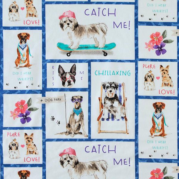 水彩画のような筆使いで描かれた犬たちが一枠ずつに分かれています。メガネをかけていたり、スケートボードに乗っていたり、デッキチェアに座っていたりしています。見ていると楽しく気分がほぐされていきます。ア・ドッグ’ズ・ライフA DOG'S LIF...