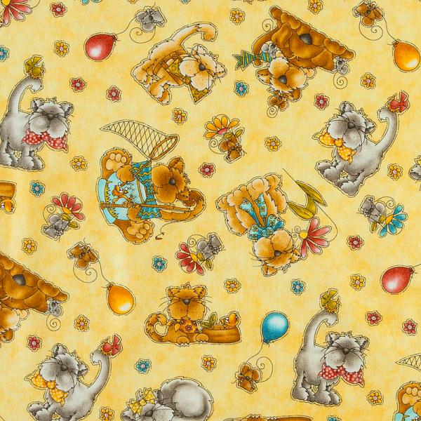 独特な表現のネコとネズミとお花のトス柄。この独特な表現に魅了されたら離れなれなくなりそうです。&amp;quot;キティ・キャット・ケーパーズ&amp;quot;KITTY KAT KAPERS 8034-33 &amp;quot;Kitt...