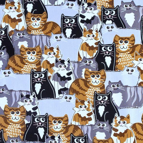 白、黒、グレー、茶色で描いたまんまるお目々が可愛いネコの柄。子供達の身の回り品にもどうぞ。キャット・ニップCat Nip(Kanvas) 08065-11 &amp;quot;Cat Nip&amp;quot; designed by Gr...