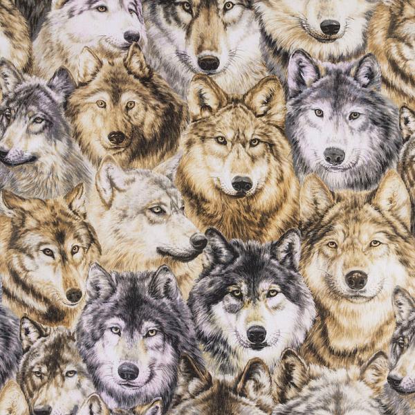 オオカミがモチーフ。はっきり、くっきりした色、柄はデジタル・プリントにしかできません。さらら &amp;#x273f; SARARA JAPANDPJ-212A Original Digital Arts. 100% cotton綿100%...