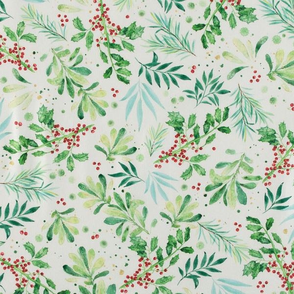 鮮やかなライムグリーンで色付けられたヤドリギの葉や果実などが楽しく彩るクリスマス柄。この生地で新しいクリスマス体験をしてみてください。コンフォート・アンド・ジョイ39752-11 COMFORT AND JOY CREATE JOY PRO...