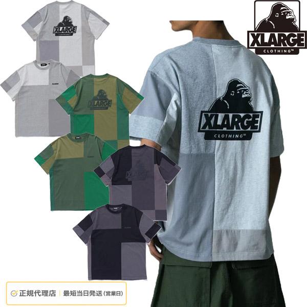 XLARGE ( エクストララージ ) より、PATCHWORK S/S TEEの入荷です☆☆☆MODEL：Lサイズ　身長：172cm(OLIVE) 183cm(GREY) 185cm(BLACK)【ディテール】・パッチワークデザインが目を...
