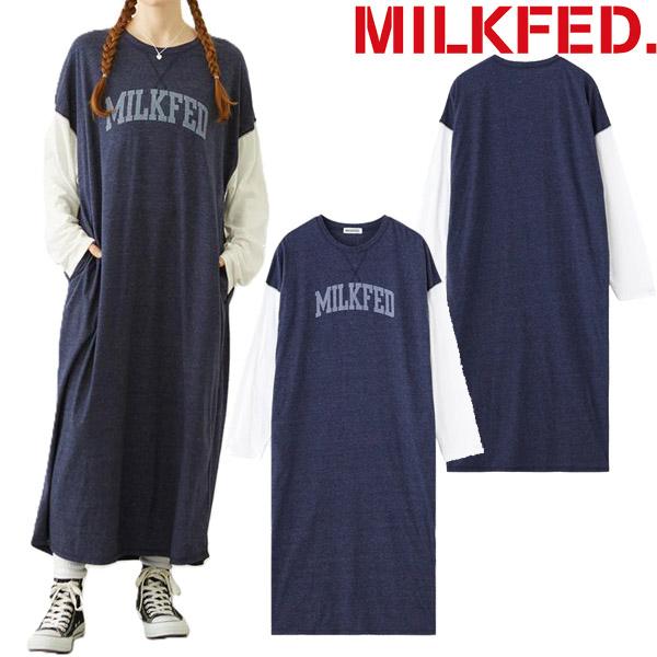 MILKFED ( ミルクフェド )より、COLLEGE LOGO LONG DRESSの入荷です☆☆☆ストレスフリーな着心地○こなれた風合いのTシャツワンピメランジ生地でこなれた風合いのワンピース。春らしい軽い素材で楽な着心地。胸元にラフ...