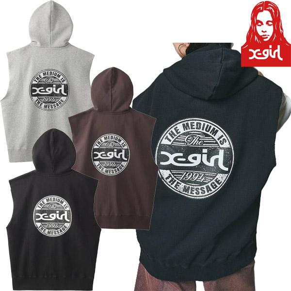 X-girl ( エックスガール ) より、DISTRESSED CIRCLE LOGO ZIP UP SWEAT VESTです☆☆レイヤードスタイルを楽しむスウェットベストストリートスタイルの主役になるパーカーベスト。ジップパーカー仕様で...