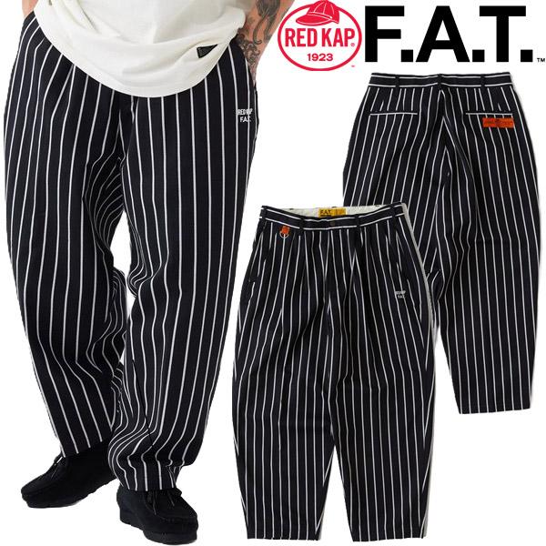FAT ( エフエイティー ) より、THREEKAPの入荷です☆☆☆RED KAP×F.A.T.のコラボレーションによるワイドチノタイプパンツ。ワークテイストあふれるT/Cストライプを使用し、ヒップから膝にかけてボリュームを持たせたワイド...