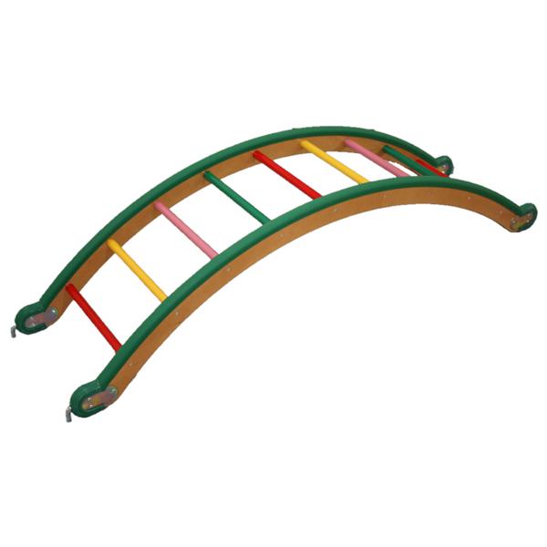 巧技台　AからD・ワイド、各セットに対応レギュラーサイズのオプションとして使用できる巧技台。半円状になっている為、通常のはしごとは違った上肢、下肢の筋力を必要とする運動を行えます。両端のわくの高さを変えることにより様々な角度で楽しめる他、「...