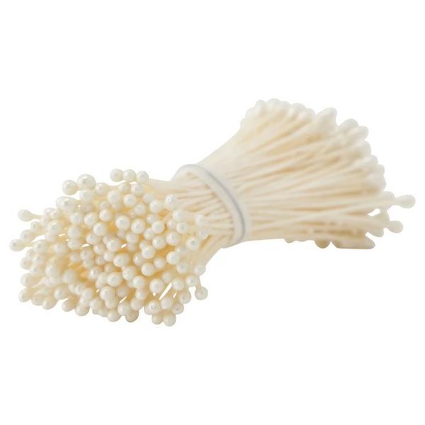 ペップは昔ながらのうどん粉の自然素材でできています。糸芯の両方に粒が付いていますから、２つ折してワイヤー＃３０をひっかけて、フローラテープで巻いて花芯を作るのが一般的。パールペップはアルコール１００％の染料で染めることはできませんサイズ：直...