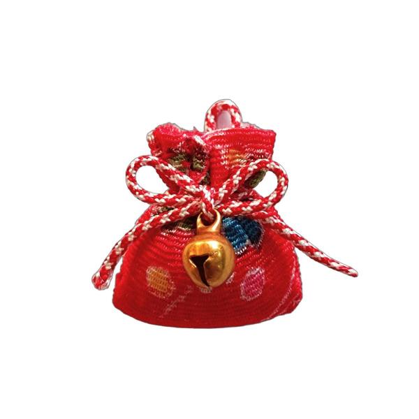 縦約3cm　横約2.5cm巾着は、金運や財宝を招き、健康や安産を願う縁起物です。吊り下げ用の輪がついているので、すぐにストラップが出来ます♪