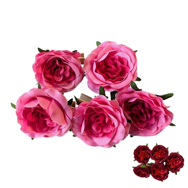 どこにつける？どこでもクリップ♪ノートにつける・・・鉛筆につける・・・髪につける・・・胸につける・・・あなたはどこにつける？？？・・・もちろん　プレゼントに！！バラの直径約４５〜５０mm　厚さ２５ｍｍ　木製クリップの長さ３５ｍｍ材質：ポリエ...