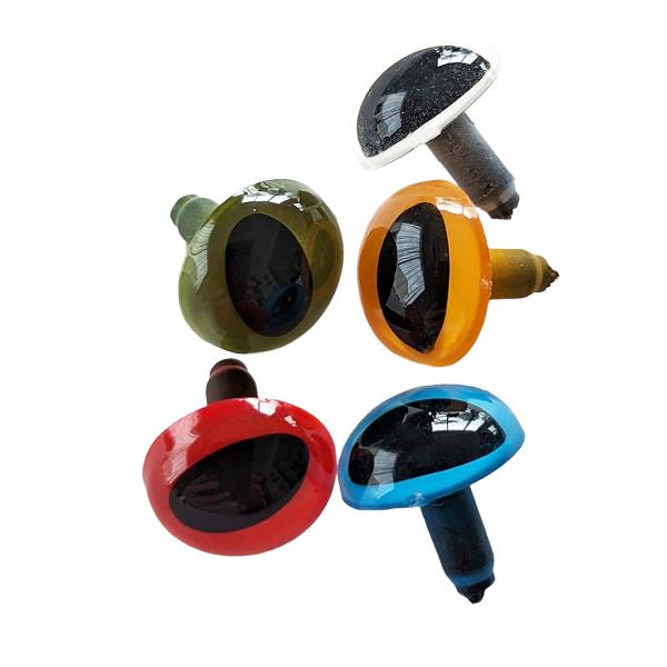 ぬいぐるみ・あみぐるみ・人形作りにかかせない♪ぬいぐるみの目玉はいろいろな色やサイズがありますよ♪直径12ｍｍ　厚さ5ｍｍ　突起部分9ｍｍ　全長14ｍｍ　黒目6ｍｍ×5ｍｍ　材質：スチロール・品質の良い国産です。・誤って飲み込まないように注...