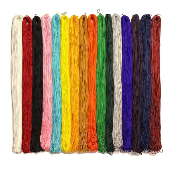 和風紐、たくさんはいらないけれどほんの少しほしいときに♪材質：レーヨン100％　長さ：1反150ｍ　柔軟仕上げ太さ：約1.2ｍｍお洗濯には適しません。水にぬれると色落ちする場合があります。長時間直射日光にあたると、色が焼ける場合があります。