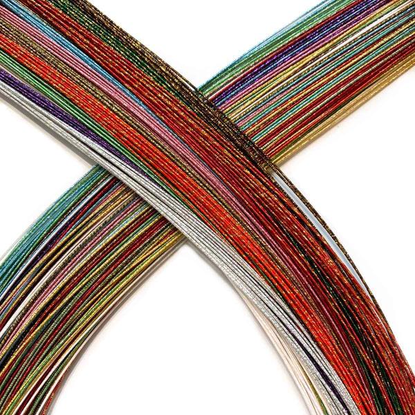 ラメの糸を巻いて抑えた輝きを追求した「羽衣」水引♪国産水引（四国）長さ90cm　材質：紙芯　ラメ※水引の切り口に若干のほつれが見られることがあります。その場合は、はさみで切りなおしてご使用下さい。※ロットによって濃さや色味が異なることがあり...