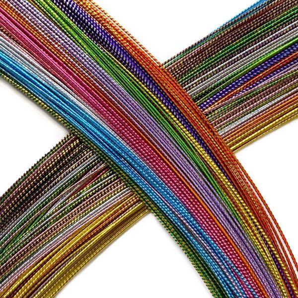 下地を見せながらフィルムを均等に巻いて縞模様出した「曙」水引♪国産水引（四国）長さ90cm　材質：紙芯　ラメ※ロットによって濃さや色味が異なることがあります。予めご了承ください。お試し　全色1本ずつのセットは