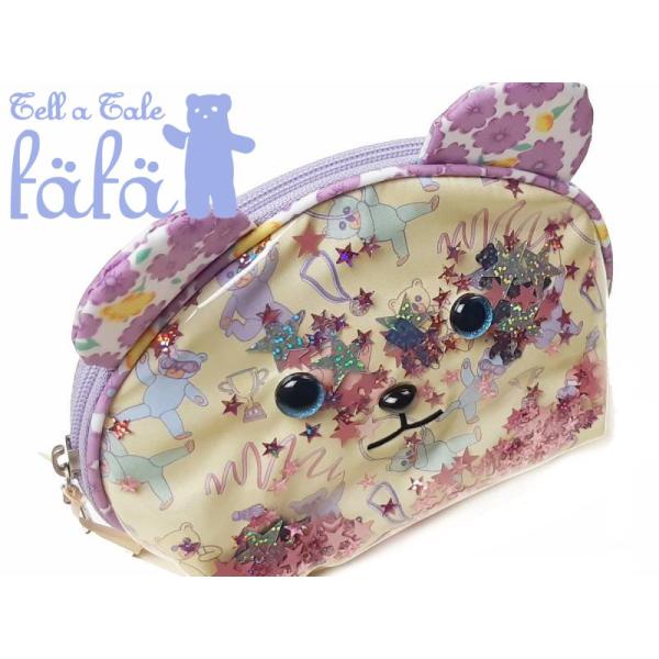 fafa「FUNFETTI スパンコール入りクマちゃんフェイスポーチ」（F）SPORTS柄　